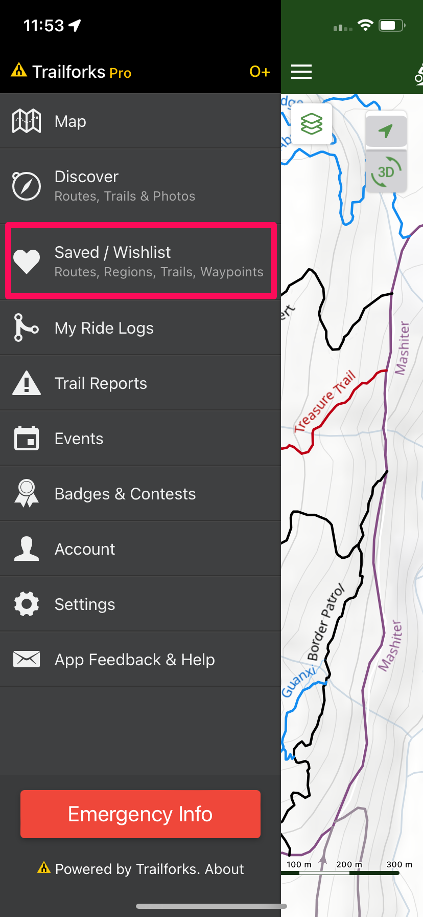 Add a Trail to your Wishlist in the App – Trailforks